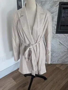 Jackets & Coats | Neutral Houndstooth Tiewaist Blazer | Poshmark